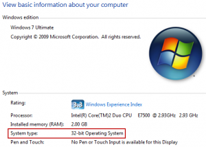 Find if Your Computer has 32-bit or 64-bit Version of Windows